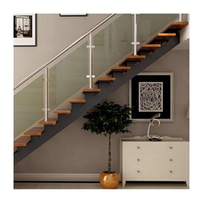 中国 Factory sale steel timber staircase single keel oak wood tread straight modern stairway 販売のため
