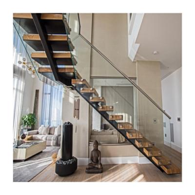 Китай Foshan factory custom wood stairs central keel solid wood treads straight stair case продается