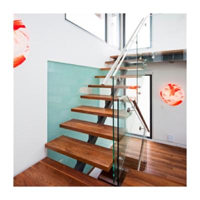 Китай Foshan factory oak wood cheese boards single stringer wood read straight stairs продается
