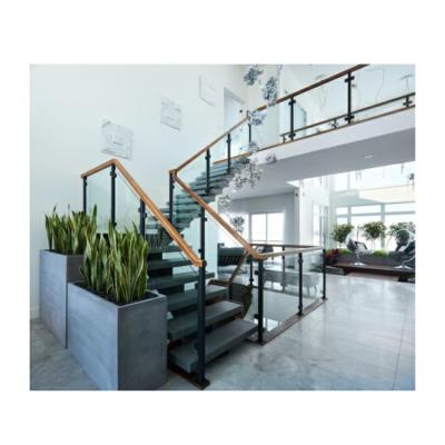 Китай Factory direct outside wood stairs mono beam modern wood straight staircase продается