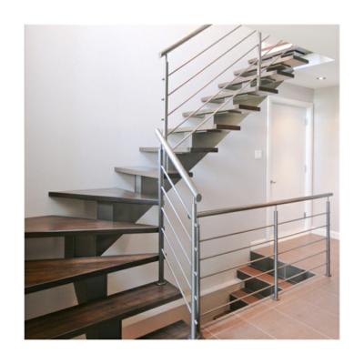 中国 Factory direct sales wooden stairs design one beam straight staircase dimensions 販売のため