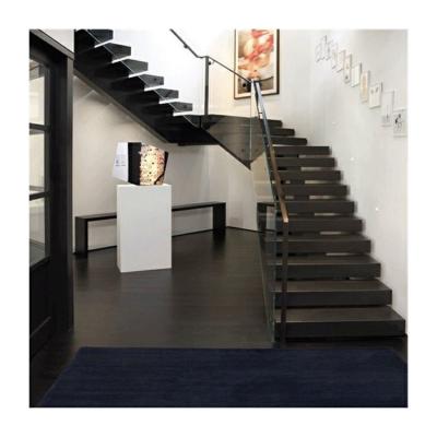 Cina Factory price wooden stair railing mono stringer wood straight stiarcase in vendita