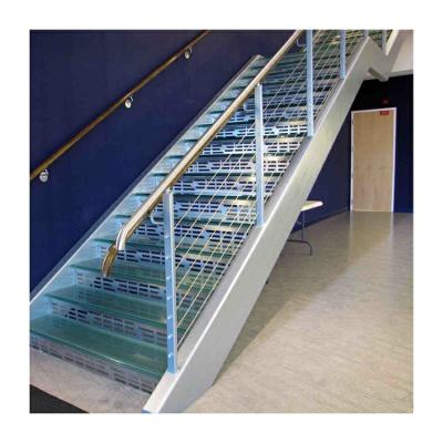 Cina Single stringer staircase glass stair treads modern straight glass staircase in vendita