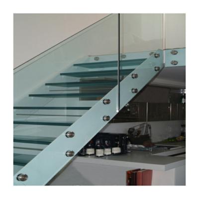 Cina Indoor staircase frameless glass staircase railing glass stainless straight in vendita