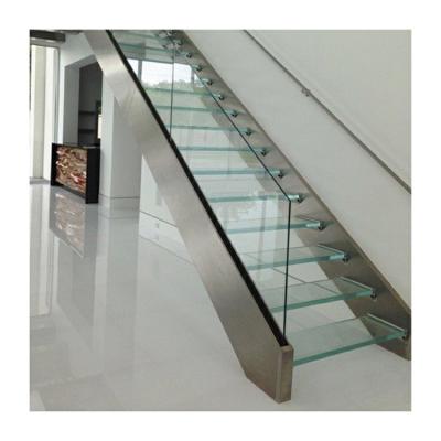 Cina Staircase handle glass railing staircase for interior glass railing straight stairway in vendita