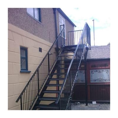 中国 Anti slip tread stairs high quality stainless steel straight steel staircase 販売のため