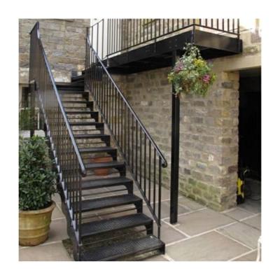 Cina Single beam stair residential steel straight iron railing staircase in vendita