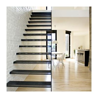 Cina Black granite stair steel modular metal staircase in vendita