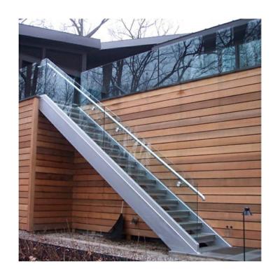 中国 Double stringer stairs l shape stainless steel iron straight staircase 販売のため