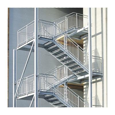 中国 Precast stairs used indoor steel-glass steel stringer straight staircase 販売のため