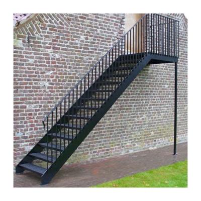 中国 Portable stairs carbon steel double beam wrought iron straight staircase 販売のため