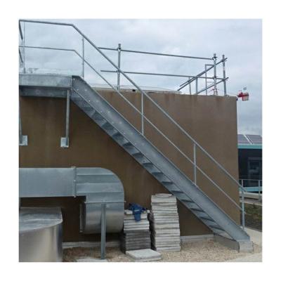 中国 Round stairs single stringer steel indoor iron straight staircase 販売のため
