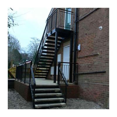 中国 Led light stair carbon steel mono beam straight wrought iron staircase 販売のため