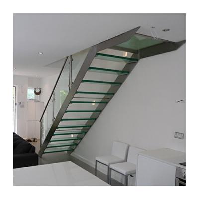 中国 Staircase for sale safe laminated glass tread stair marble straight staircase 販売のため