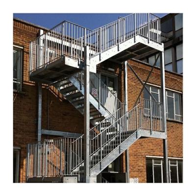 中国 Space saver loft stairs indoor steel metal stringer straight staircase 販売のため