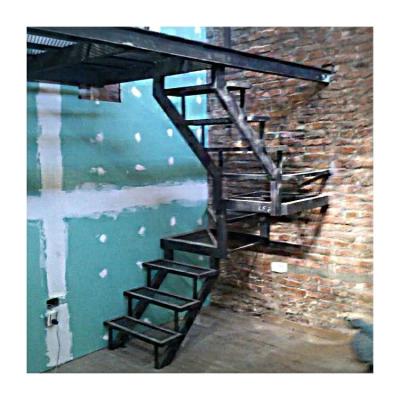 中国 Anti slip stairs steel timber decorative metal straight staircase 販売のため