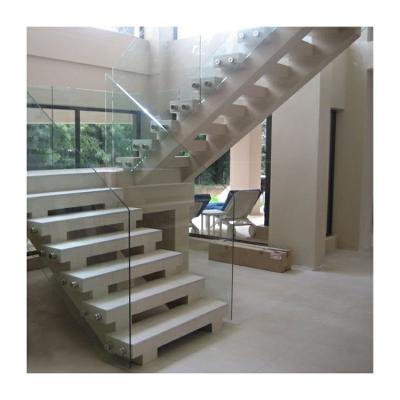Cina Credit guarantee pvc railing straight staircase steel wood glass stairs in vendita