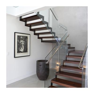 Cina Eco-friendly straight staircase customize wood treads stairs in vendita