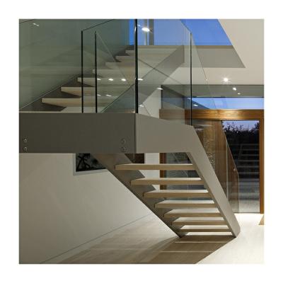 Cina WilliamArchi straight staircase closed tread wooden treads home used metal stairs in vendita