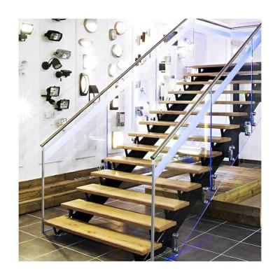 Cina Elegant style straight staircase for house u shaped wood stair in vendita