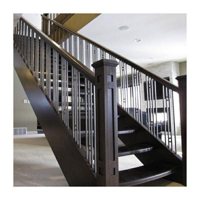 Cina China manufacturer straight stair railing design wood steel stair in vendita