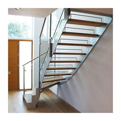 Cina Modern straight stairs for small house wood tread stair in vendita