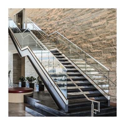 Cina Contemporary aluminum straight stair design l shape-d wood stairs in vendita