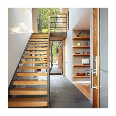 China Promotion loft indoor straight stairs customized wood staircase Te koop