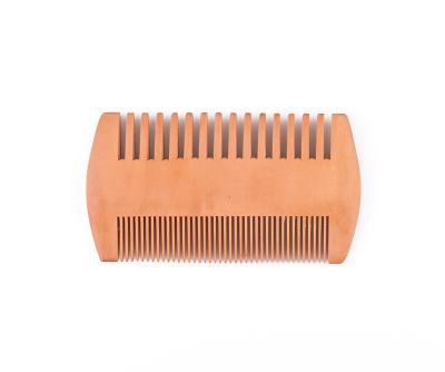 Chine Double côtés Homme peigne à barbe en bois Peigne à moustache en bois Logo personnalisé à vendre