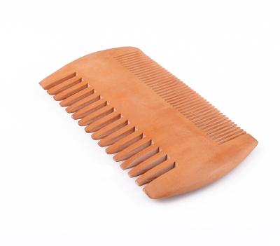 Chine Double côtés Homme peigne à barbe en bois Peigne à moustache en bois Logo personnalisé à vendre