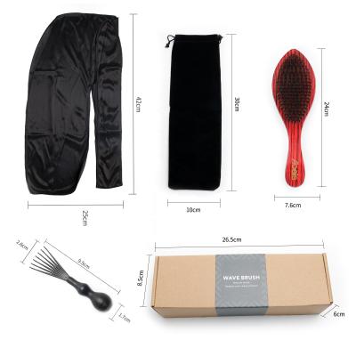 Chine Longue poignée 360 Wave Brush Set Logo personnalisé soins de beauté des cheveux à vendre