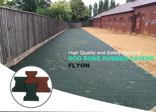 Safety Rubber Flooring Playground Rubber Tiles Outdoor Colorful Dog-bone Rubber Pavers