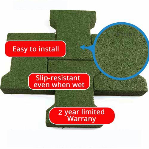 Safety Rubber Flooring Playground Rubber Tiles Outdoor Colorful Dog-bone Rubber Pavers