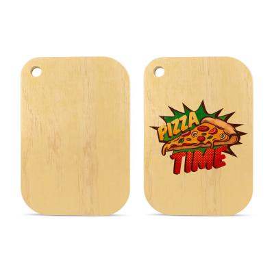China Rounded Rectangle Design Custom Wood Cutting Board DIY Sublimation Kitchen Chopping Block With Hanging Hole for sale