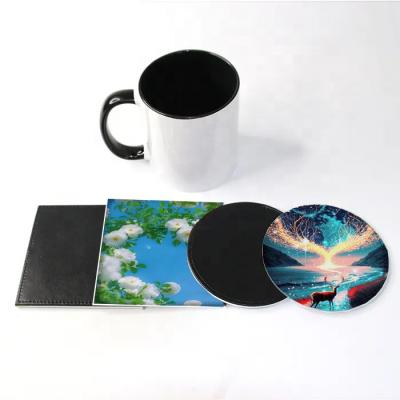 China Round And Square Coaster Blanks For Sublimation Leather Coasters With Logo for sale