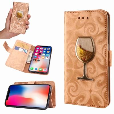 Chine Iphone, Samsung flowing red wine wallet leather case, Iphone Xs Max wallet leather case,Samsung wallet leather case à vendre