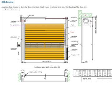 High Speed Rapid Roll up Fast Roller Shutter Spiral Security Garage Door