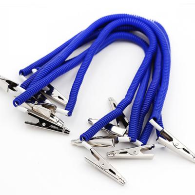 Cina Stampa su ordinazione lunga blu dentaria elastica di plastica di logo di colore 30CM del cavo arrotolato di Scarfpin in vendita