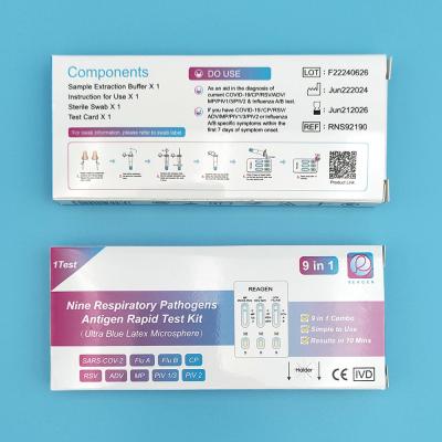 중국 Rapid Nine Pathogens Antigen Test Kit for Human Nasal Swab 판매용