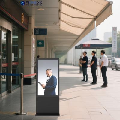 China Black Android Exterior sin ventilador Totem vertical digital de material personalizado Pantalla de exhibición exterior Señalización digital exterior en venta
