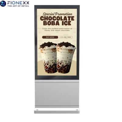 43 Inch Silver Windows Outdoor Fanless Vertical Digital Totem Outdoor High-Quality Advertising Display Screen