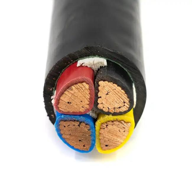 YJV 4x150 4x185 4x240 Mm2 Waterproof Low Voltage Electrical Power Cable Pure Copper Conductor XLPE Insulation PVC Jacket Black