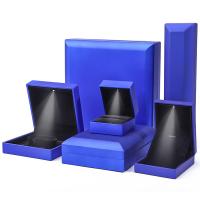 Quality Custom Logo Blue LED Jewelry Box for Necklace Bracelet and Earrings for sale