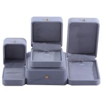 Quality Hot Stamping Logo Velvet Jewelry Box for Necklace Bracelet Earrings and Ring 9*9*3.5cm for sale
