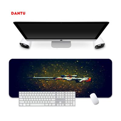 China Custom Extended Sublimation High Quality Workmanship Anti-skid Logo Gun Logo Neoprene Raw Material Game Gaming Protector Large Mouse Pad en venta