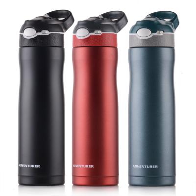 Cina One Finger Touch Open Portable Sport Bottle With Silicone Drinking Straw in vendita