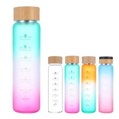 Cina Il colore di pendenza ha glassato le bottiglie beventi di vetro motivazionali della copertura del neoprene in vendita