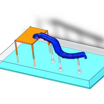 Child Friendly Spiral Big Curve Water Slide Sturdy Structure 1 Year Warranty
