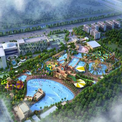 Big Water Slide Design With Various Water Park Games With Different Concepts