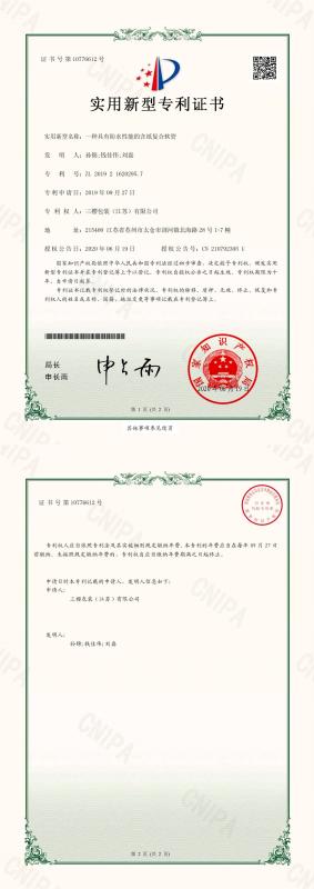 Patent certificate for Utility Model - San Ying Packaging(Jiang Su)CO.,LTD (Shanghai SanYing Packaging Material Co.,Ltd.)